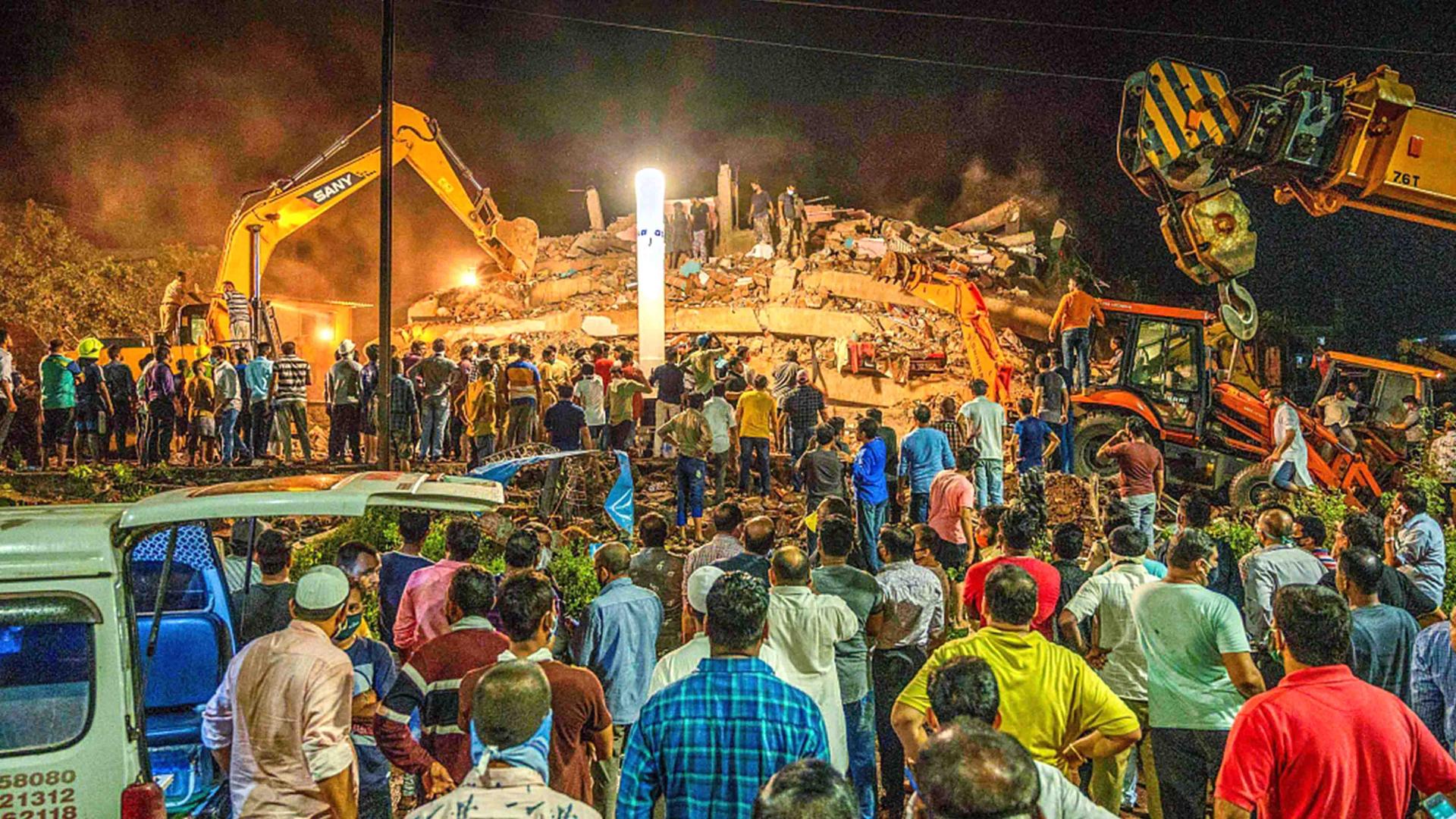 15 injured, many trapped by building collapse in central India - CGTN