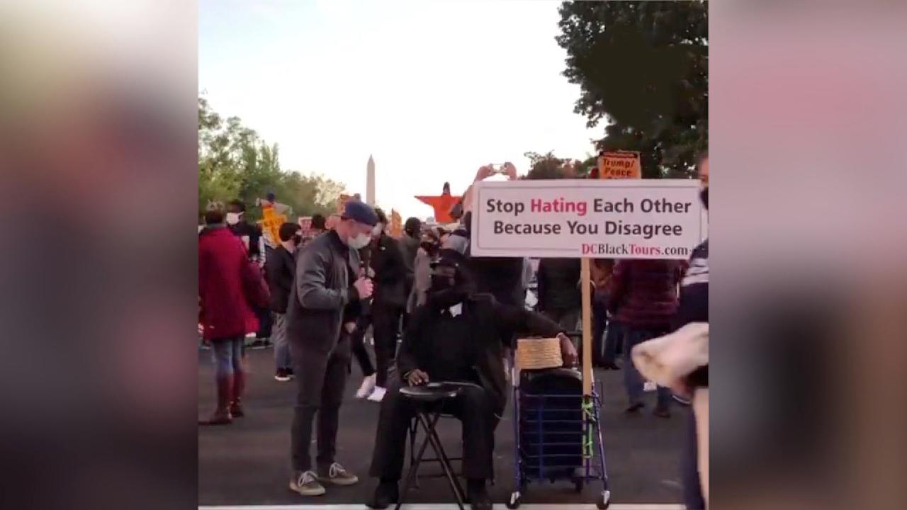 Crowds gather in downtown D.C. as Election Day closes - CGTN