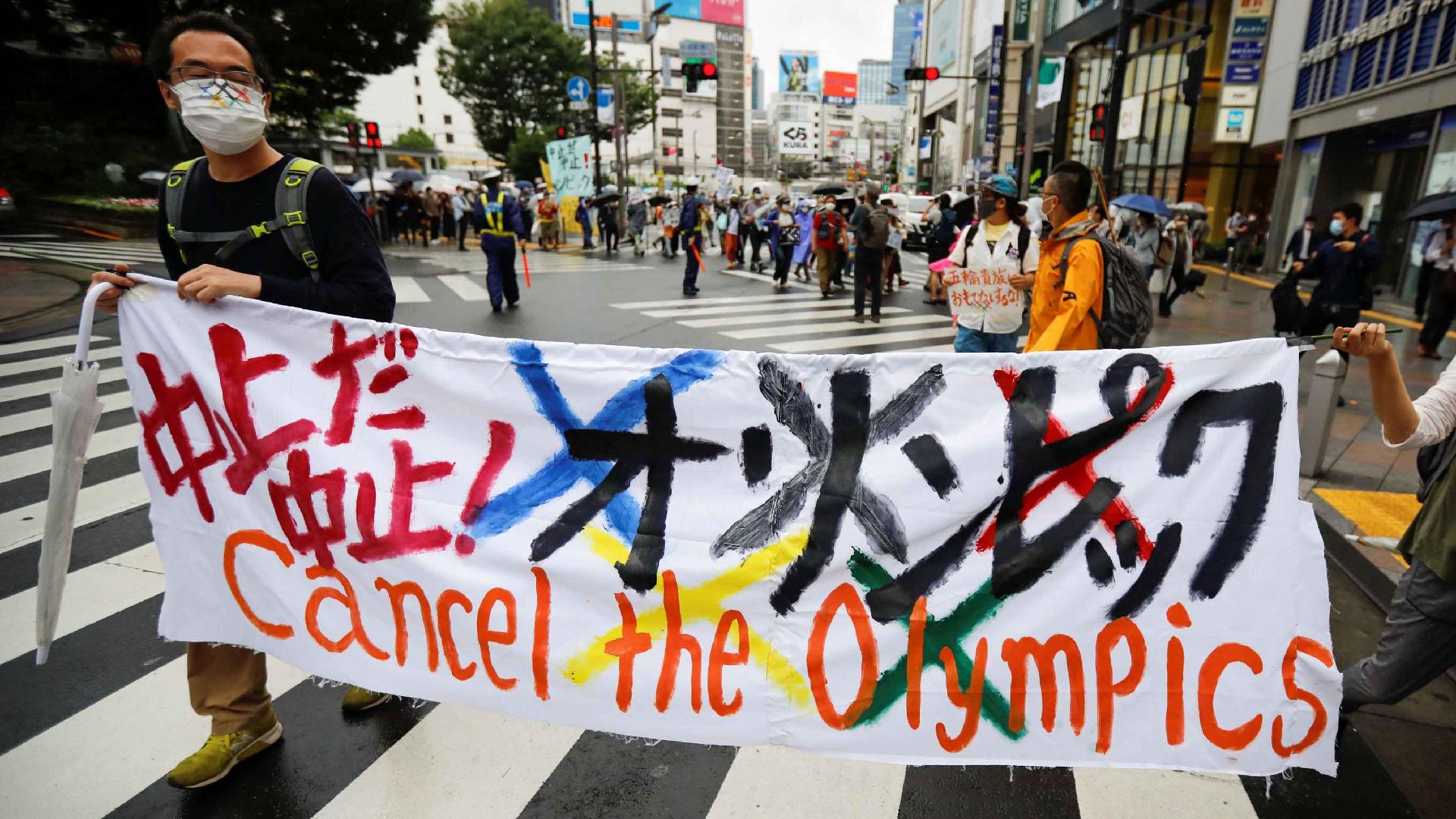 Protests across Japan with Tokyo Games just over a month away - CGTN