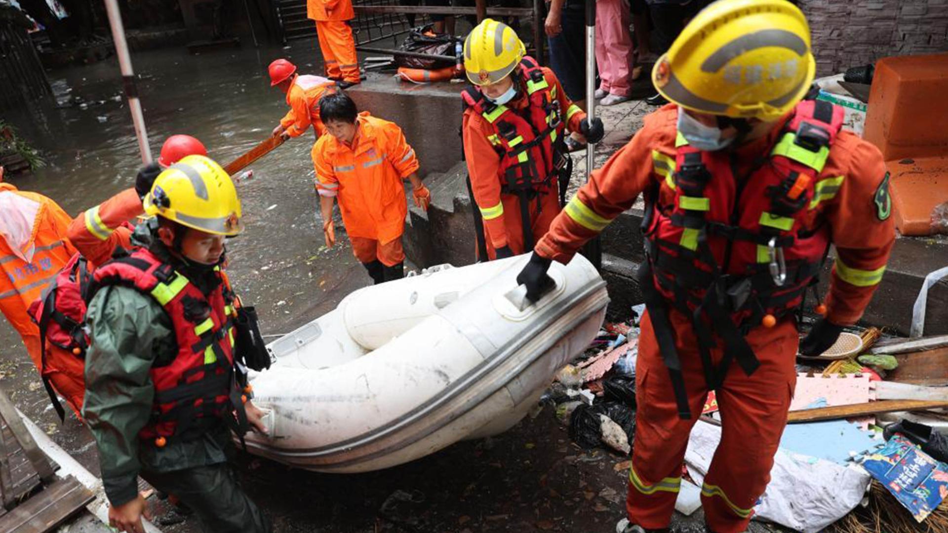 Heavy downpours pound SE China's Fujian, forcing evacuation - CGTN