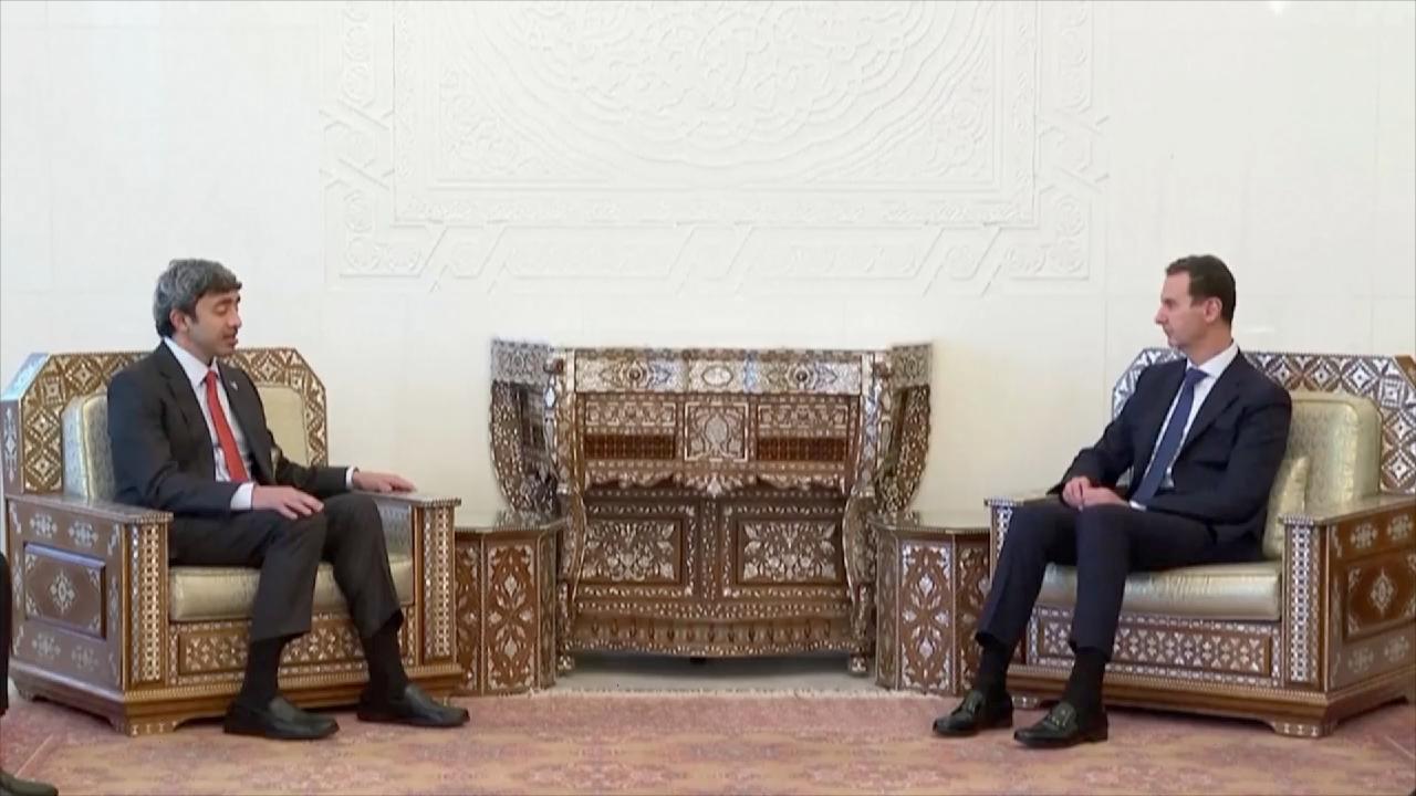UAE foreign minister meets Syrian president in Damascus - CGTN