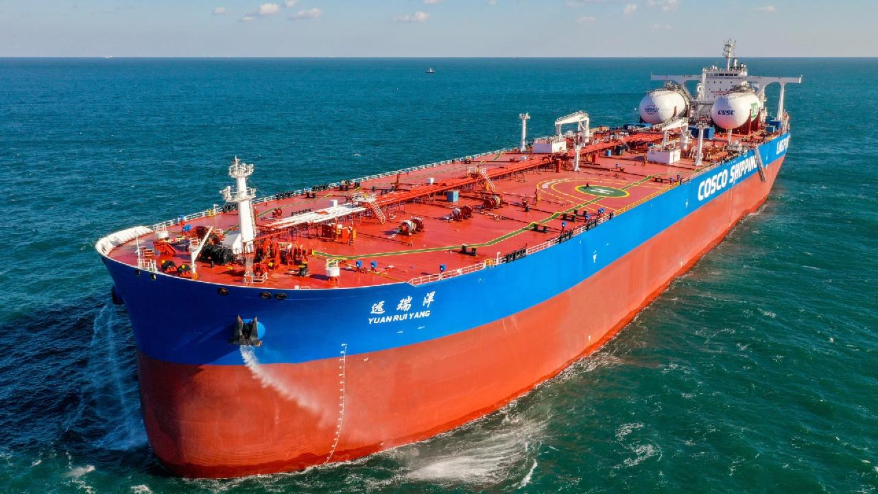 World's first LNG dual-fuel oil tanker commissioned in COSCO fleet - CGTN