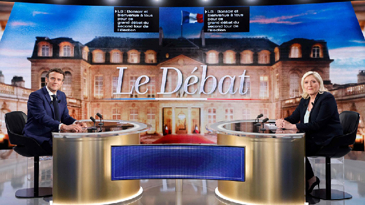 Macron, Le Pen face off in TV presidential debate - CGTN