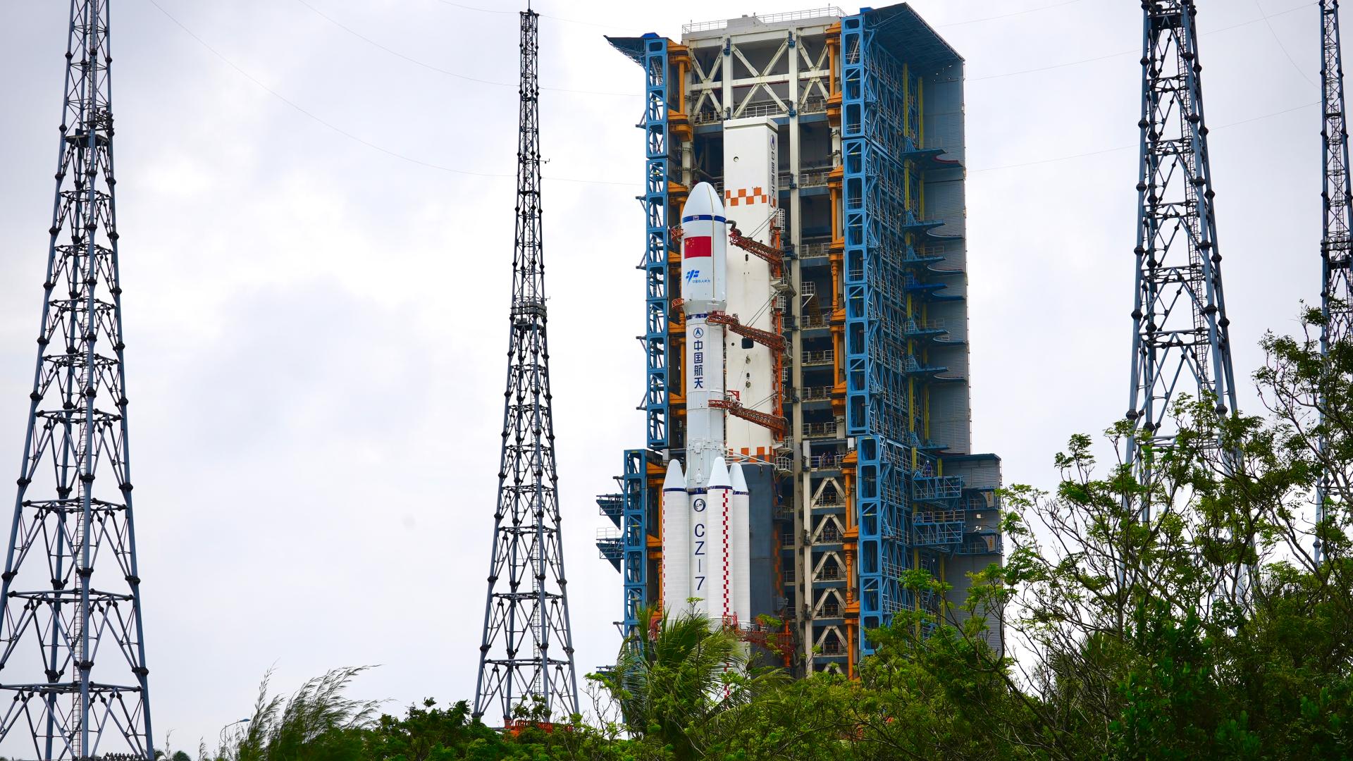 Tianzhou-5 cargo ship flight combination transported to launch pad - CGTN