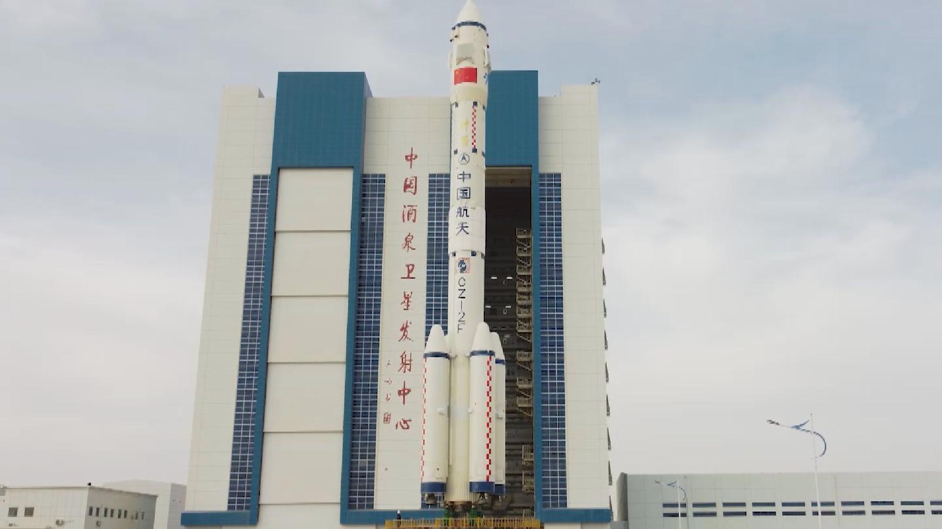 Shenzhou-15 manned spacecraft transferred to launch area - CGTN