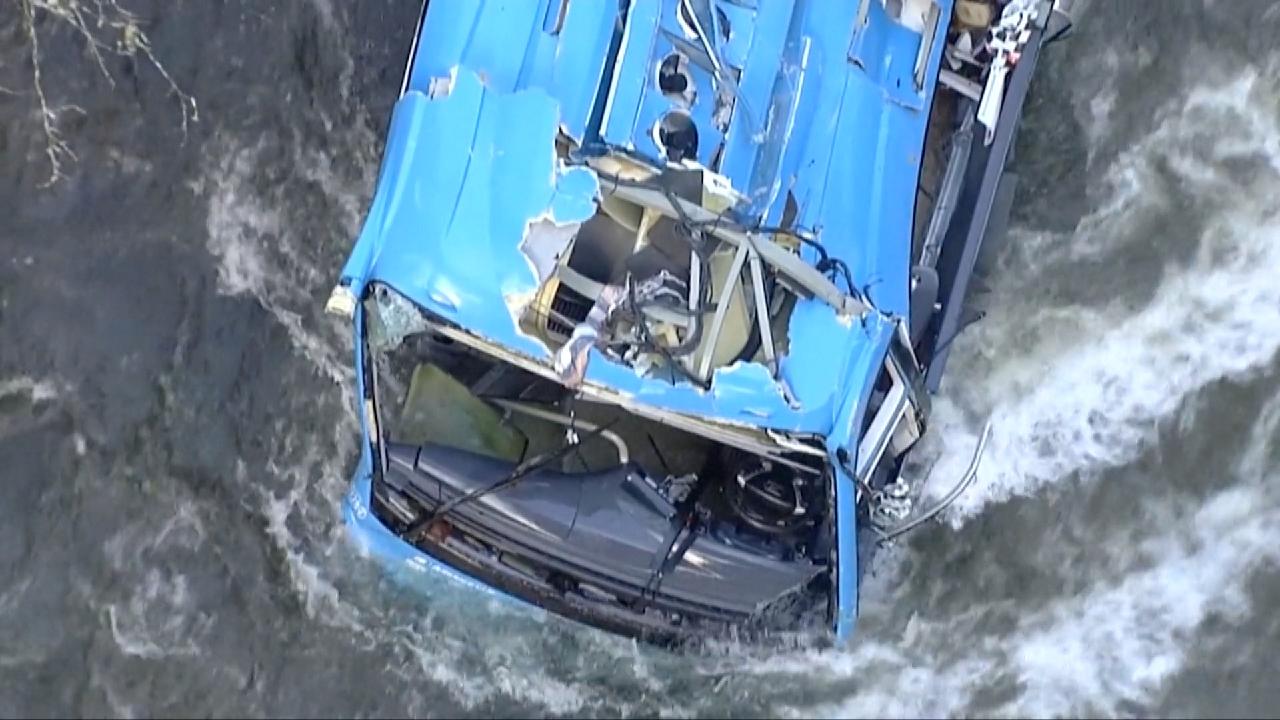 6 passengers dead after bus plunges into river in Spain - CGTN