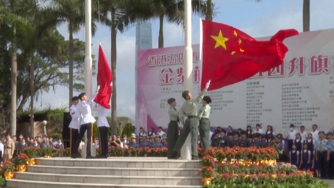 Hk And Macao Hold Flag Raising Ceremonies To Celebrate Youth Day Cgtn
