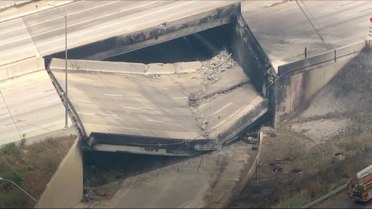 Section of heavily traveled I-95 collapses in Philadelphia - CGTN