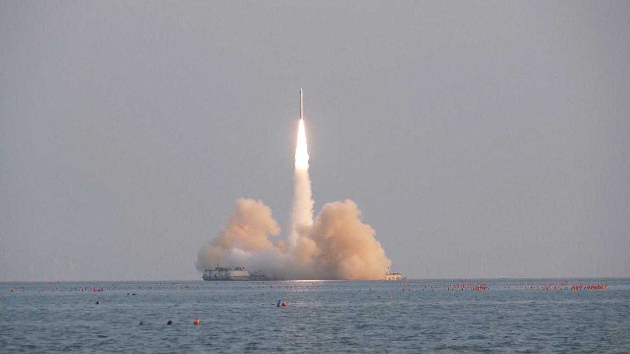 China's commercial rocket launches 4 satellites from sea - CGTN