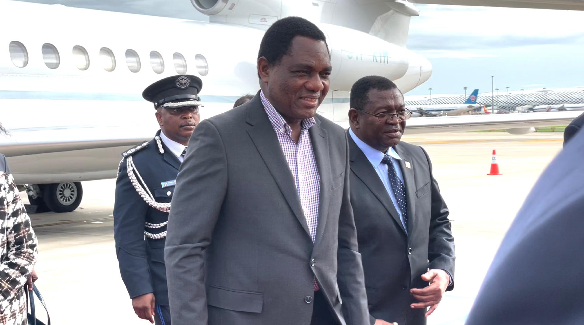 Zambia's president Hakainde Hichilema arrives in Shenzhen - CGTN Zambia's president Hakainde Hichilema arrives in Shenzhen - CGTN