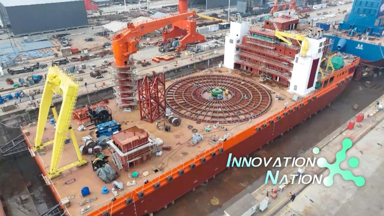 China's largest cable-laying vessel starts sea trials - CGTN