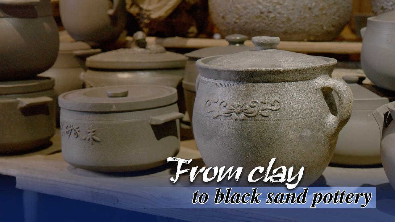 Process of making black sand pottery from clay - CGTN