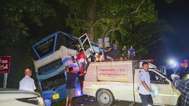At least 14 dead, 35 injured in bus crash in Thailand - CGTN