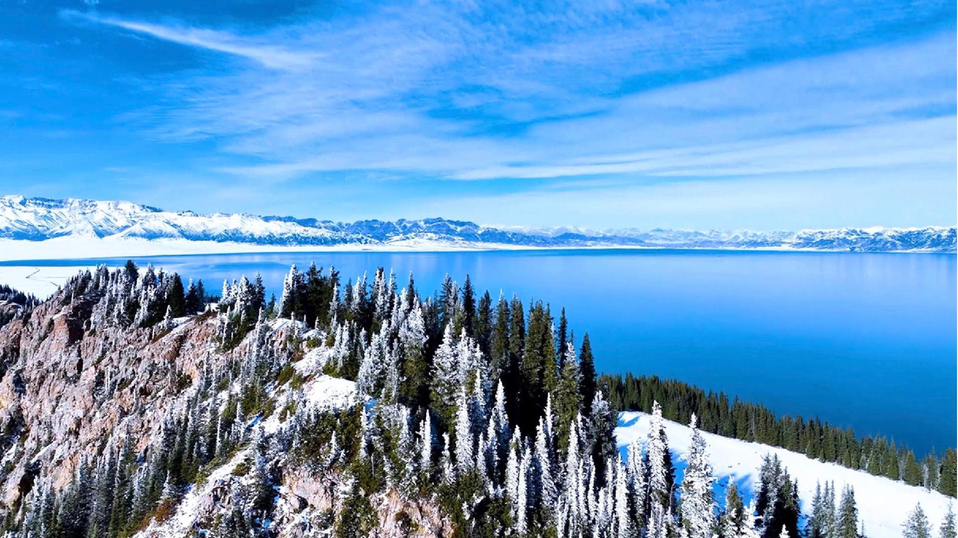 A winter view of Sayram Lake in NW China - CGTN