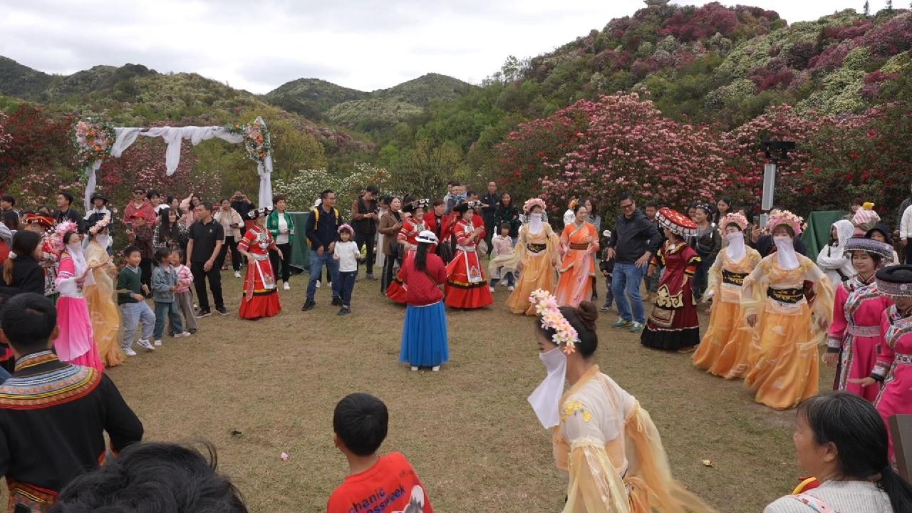CGTN Anchor dances at the One Hundred Mile Azalea Forest - CGTN