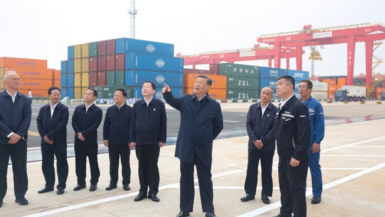 Xi inspects Rizhao in E China's Shandong Province - CGTN