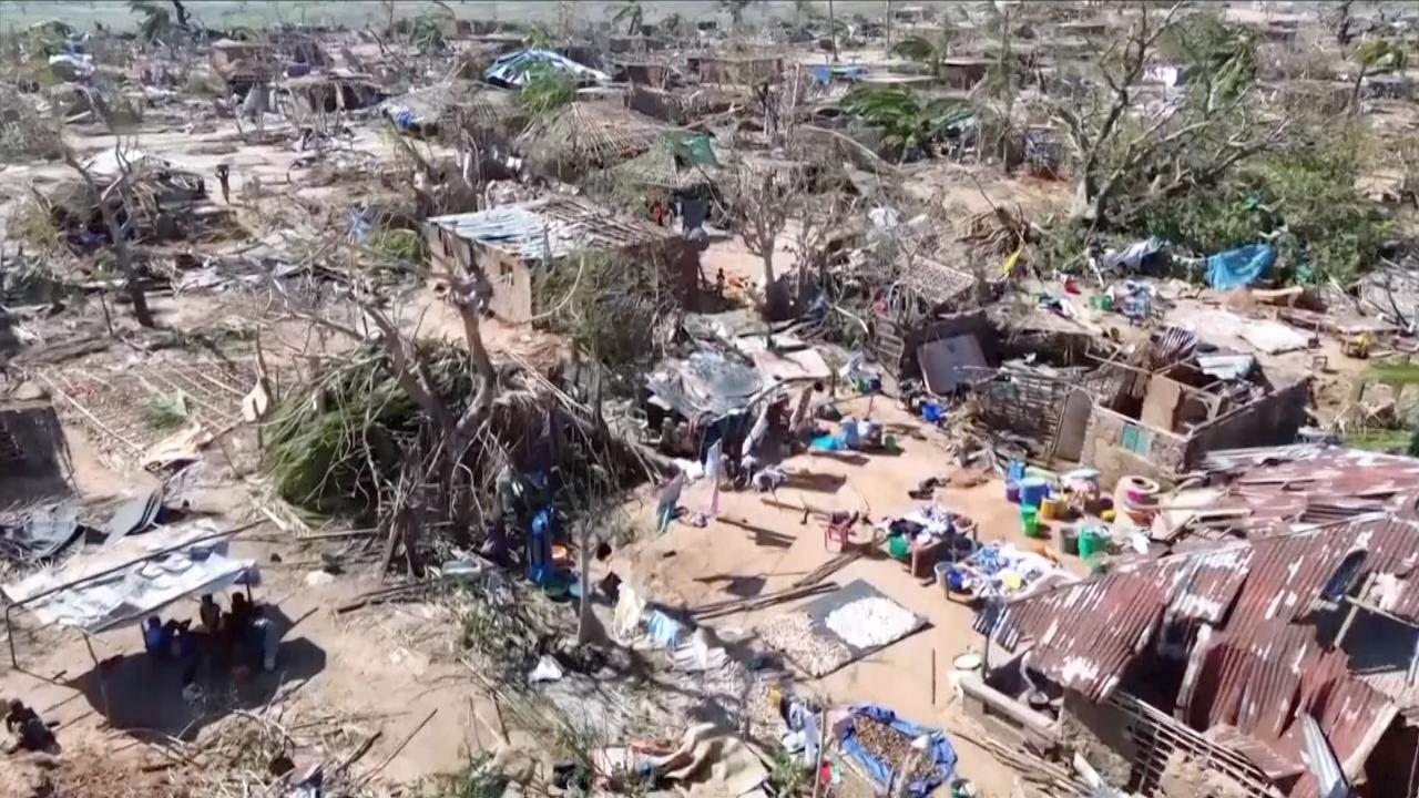 Drone footage shows damage caused by Cyclone Chido in Mozambique - CGTN