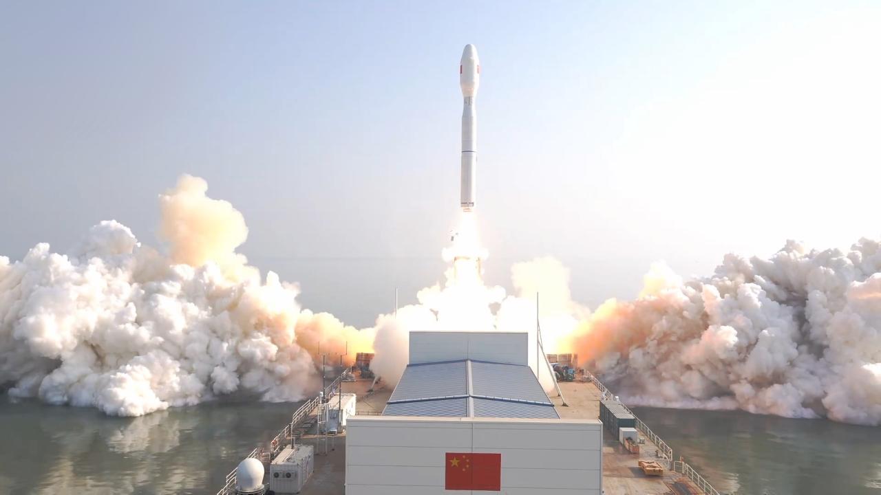 China's Smart Dragon-3 rocket launches satellite group CentiSpace 01 - CGTN