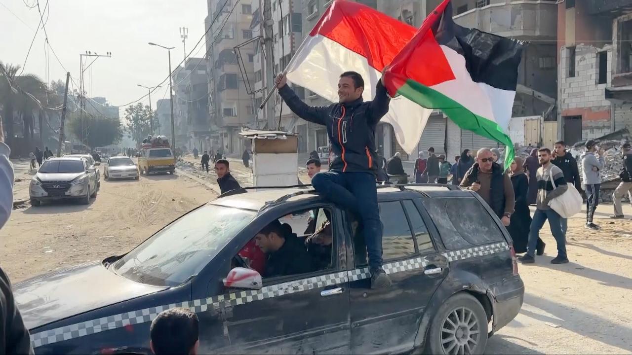 Palestinians in Gaza celebrate 'victory' after ceasefire - CGTN