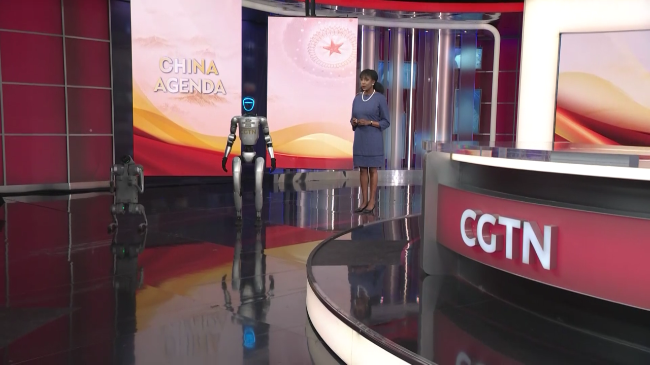AI robots debut in CGTN studio - CGTN