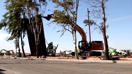 U.S. border wall falls in Mexico due to high winds - CGTN